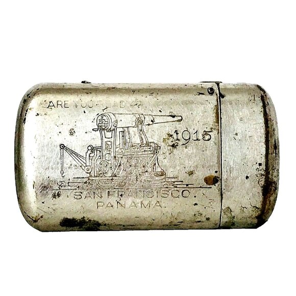 Accents | 1915 Parrot Gun San Francisco Panama Expo Match Safe Bottom ...